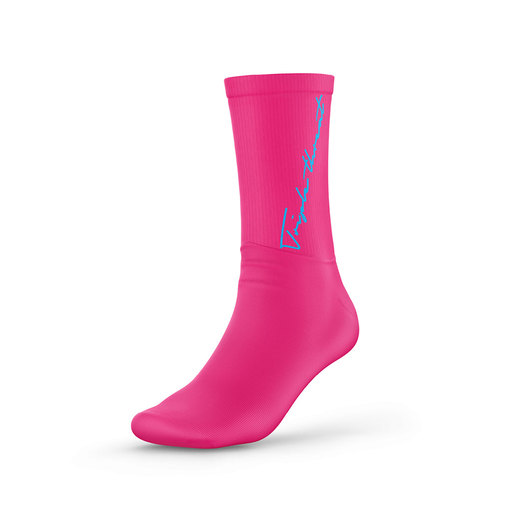 Basketball Socks Calligraphy - Pink | Triple Threat NZ